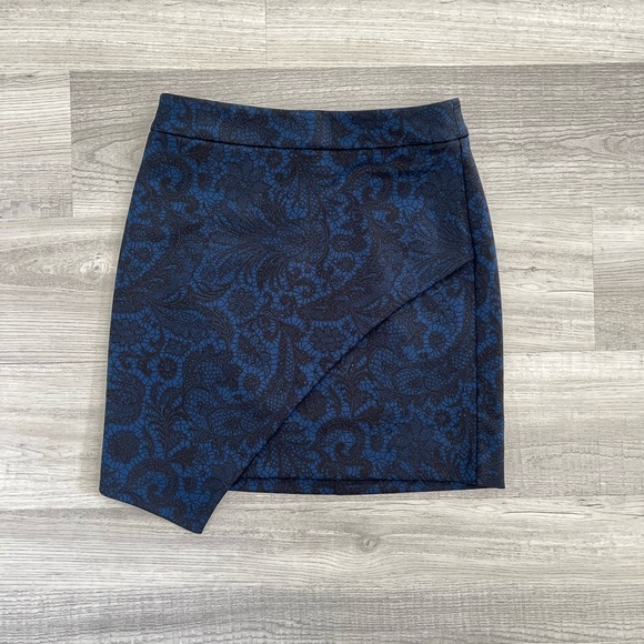 Express | Skirts | Express Black And Blue Mini Skirt | Poshmark